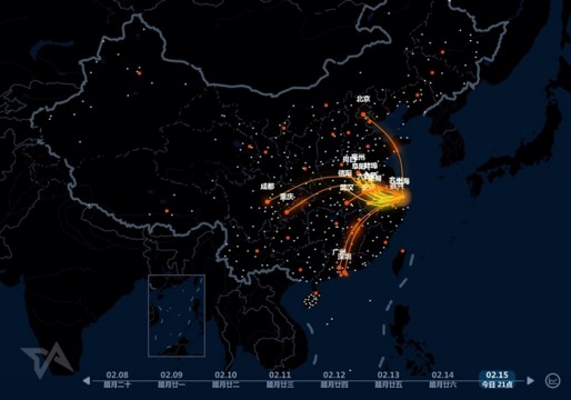 Baidu แสดง Heat map การเดินทางของชาวจีนจำนวนมหาศาล ในช่วงตรุษจีนแบบ ...