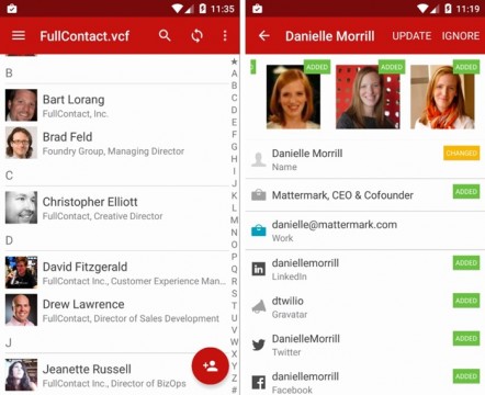 FullContact ช่วยให้ address book ทำงานข้ามแอดเคาท์ได้