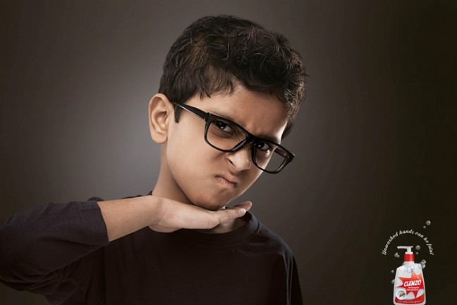 ไม่ล้างมือ = อันตรายอย่างแรง!! Print Ad รณรงค์ให้ล้างมือ จากสบู่เหลว Clenzo