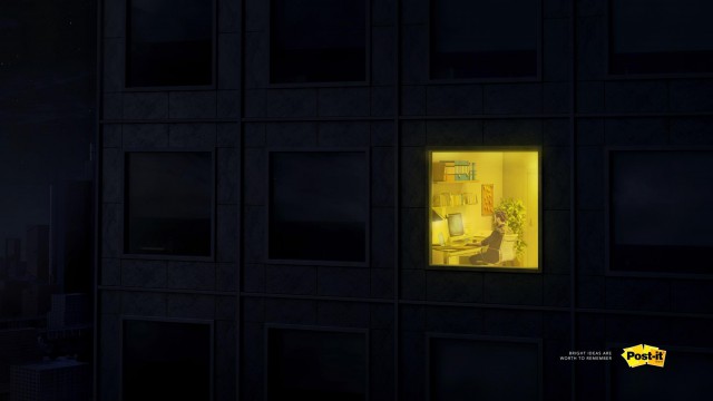 แสงสีเหลืองที่คุ้นเคย ในค่ำคืนที่ไม่มีวันหลับ Print Ads จาก Post-It