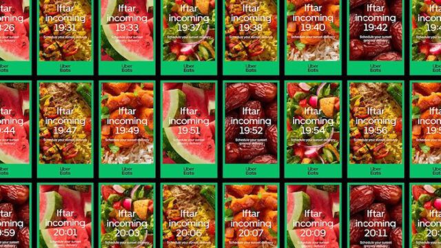 Uber Eats ฉลองเดือนรอมฎอน ทำป้ายโฆษณาบอกเวลาพระอาทิตย์ตกสำหรับละศีลอด