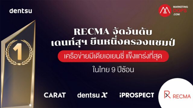 RECMA จัดอันดับ เดนท์สุฯ ยืนหนึ่งครองแชมป์เครือข่ายมีเดียเอเยนซี่ ...